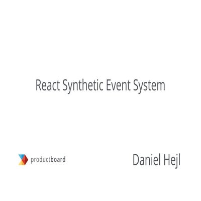 React Synthetic Event System Pdf
