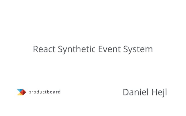 React Synthetic Event System Pdf