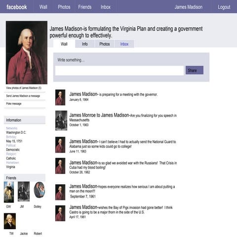 James Madison Facebook | PPT