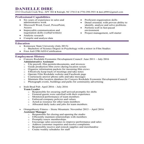 Denise resume 2016 | DOCX