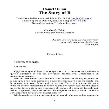 Daniel Quinn - The Story of B (libro in italiano) | PDF