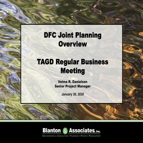 DFC Joint Planning Overview - Velma Danielson | PPT