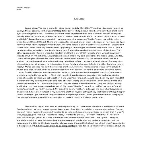 Story of My Life Project | PPTX