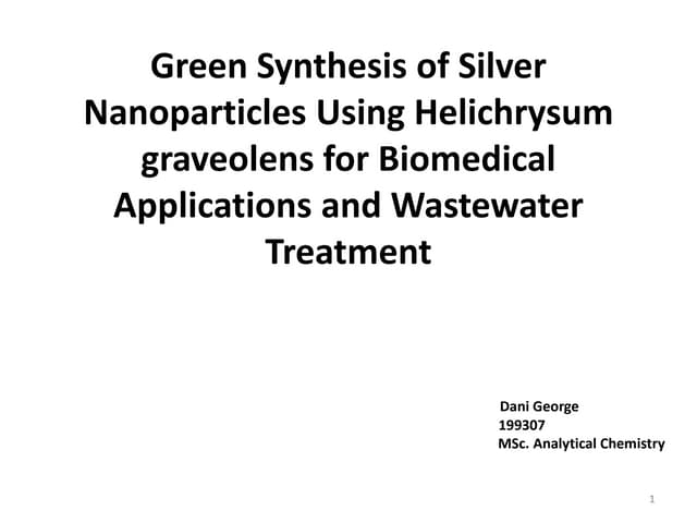 Nanoparticles of silver | PPTX