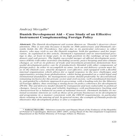 Danish development aid case study of an effective instrument ...