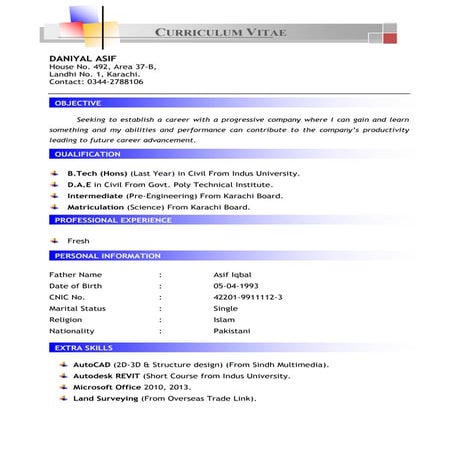 Daniyal asif's Resume | PDF