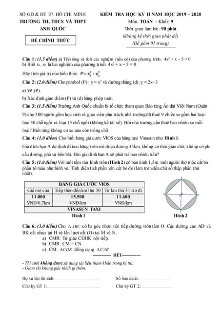 Đề Thi HK2 Toán 8 - THCS Đồng Đen | PDF