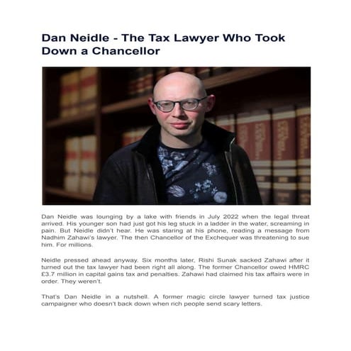 Understanding Dan Neidle Wealth Tax Arguments | PDF