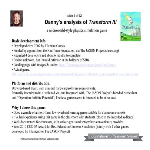 Danny's analysis of "Transform It!" | PDF