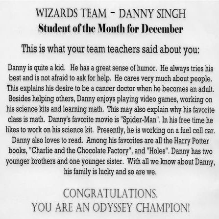 Danny Singh Recognized at Odyssey Middle School | PPT
