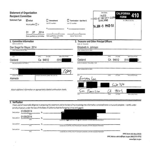 Bryan Parker FPPC Form 410 | PDF