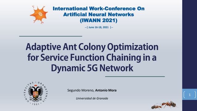 Adaptive Ant Colony Optimization For Service Function Chaining In A Dynamic 5g Network Ppt