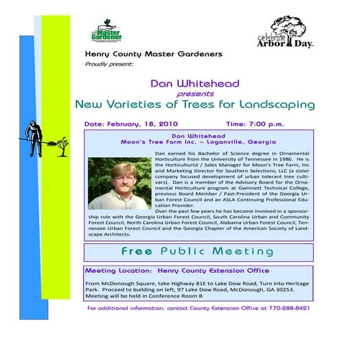 Dan Whitehead Arbor Day Flyer | PDF