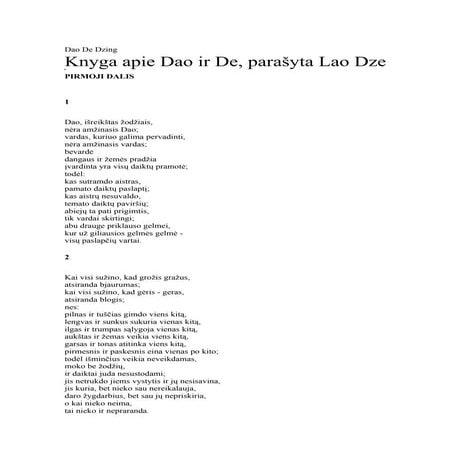 Dao de dzing knyga apie dao ir de, parasyta lao dze | RTF