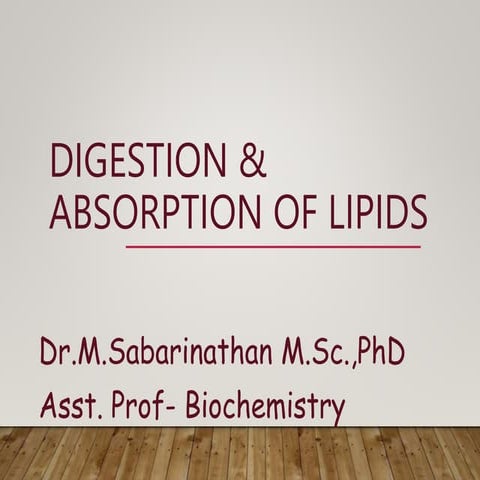 Digestion and absorption of lipids ppt | PPTX