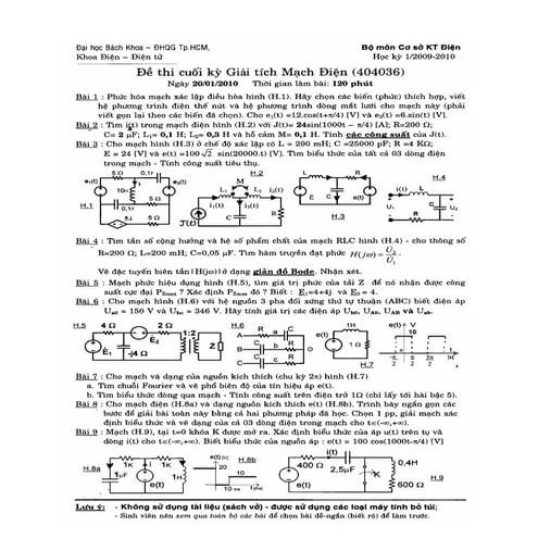 Dap an de cuoi ki giai tich mach | PDF