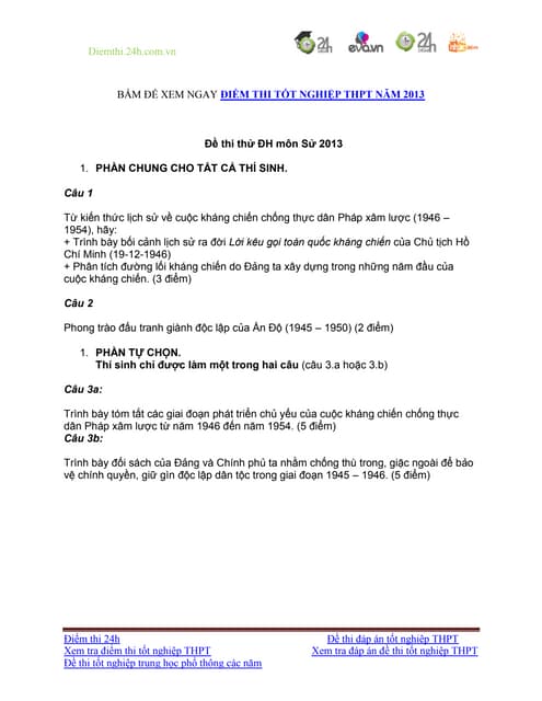 Dap an-de-thi-dai-hoc-mon-lich-su-khoi-c-nam-2014 | PDF