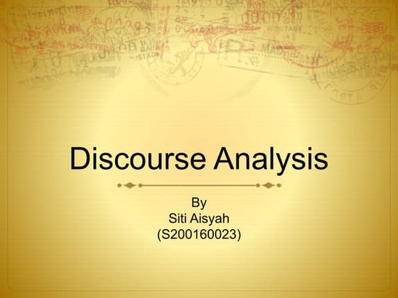 Discourse analysis | PPT
