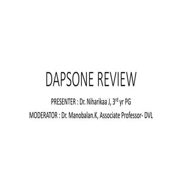 DAPSONE drug uses, mechanism and review dermatology | PPTX