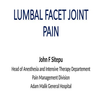 Lumbar Facet Joint Pain – A Pain Generator Based Diagnostic & Treatment ...