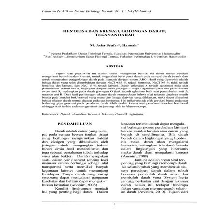 Darah ii hemolisa krenasi | DOCX