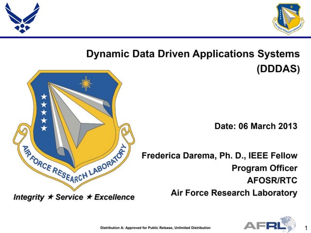 Darema - Dynamic Data Driven Applications Systems (DDDAS) - Spring ... Darema - Dynamic Data Driven Applications Systems (DDDAS) - Spring ...