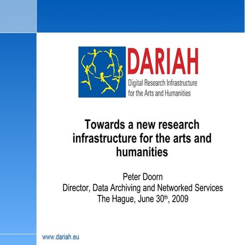 Dariah Advisory Board June 2009 Peter | PPT