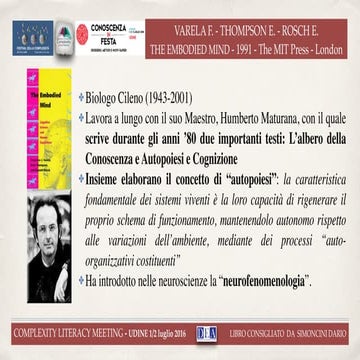 "Embodied Mind" di Varela, Rosch, Thompson - Il libro presentato da ...
