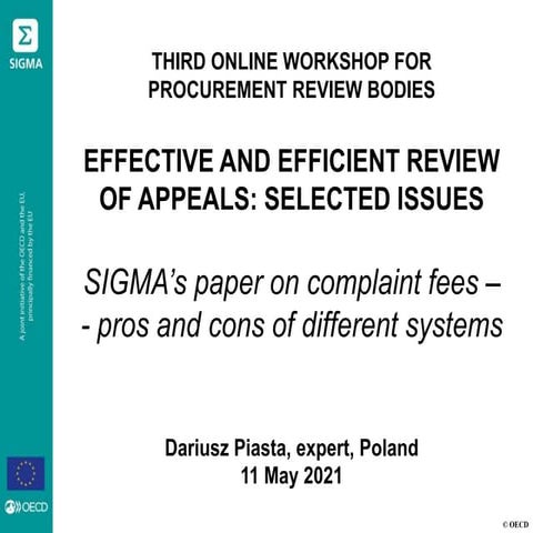 Ahu Meryem Daloglu, SIGMA Public procurement review bodies conference ...