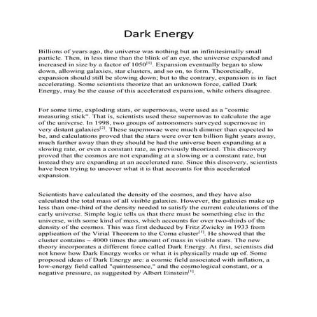 An Essay on Dark Energy | DOCX