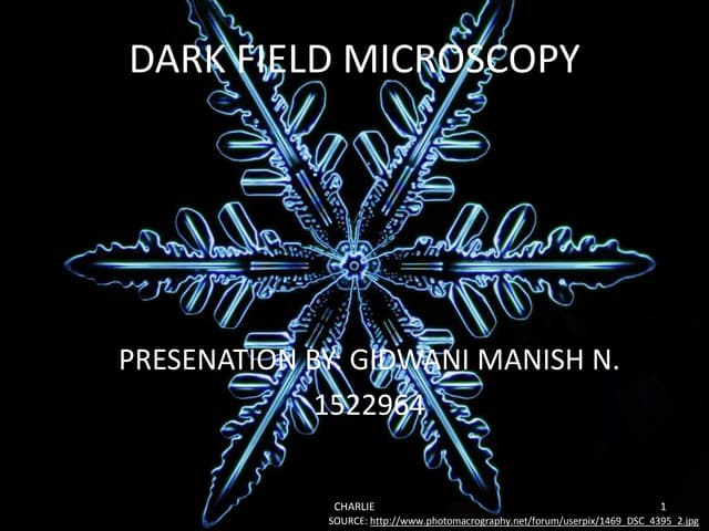 Dark field microscopy | PPTX