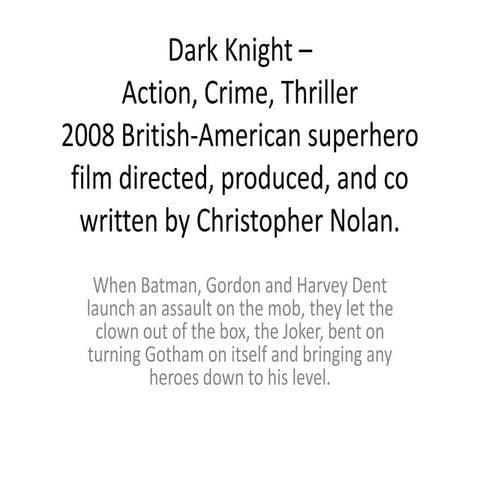 The Dark Knight Analysis | PPTX