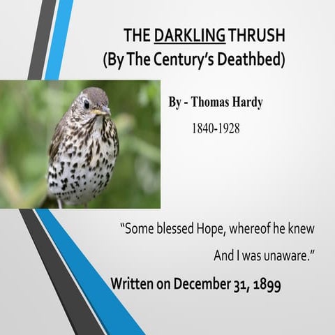 Darkling thrush by Thomas Hardy | PPT
