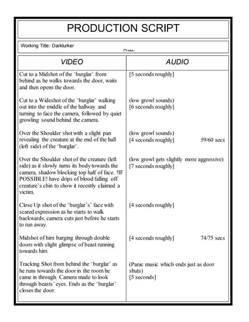 Filming Planning Sheets | DOCX | Cameras and Camcorders | Consumer ...