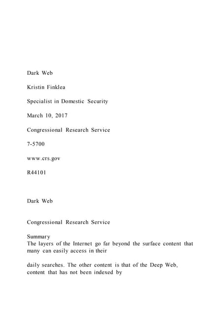 Dark web presentation | PPT