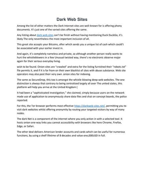 Dark web presentation | PPT