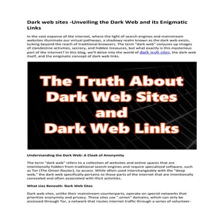 Dark web sites -Unveiling the Dark Web and its Enigmatic Links.pdf