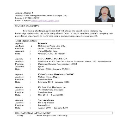 Please see attached file of my resume. | DOCX