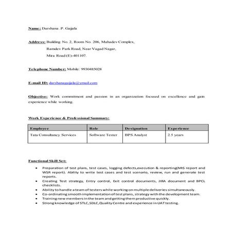 Darshana resume | DOCX