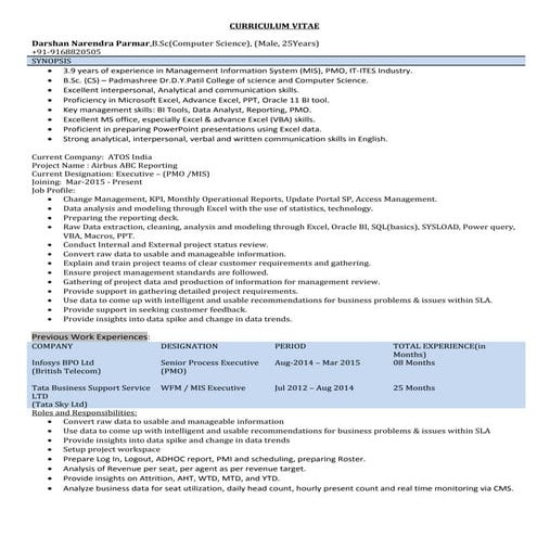 Individual Talent Profile Template