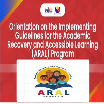 Understanding the ARAL Program: Supporting Learners Through Reading and ...