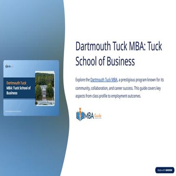Tuck MBA: Transforming Leaders in a Connected World | PPTX