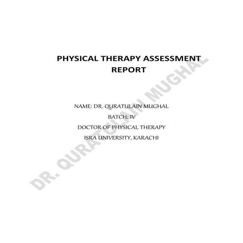 PHYSICAL THERAPY ASSESSMENT REPORT | DOCX