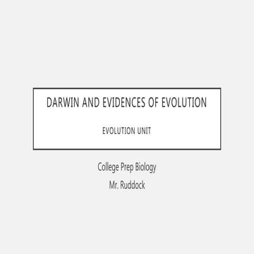 Darwin and evidences of evolution | PPTX