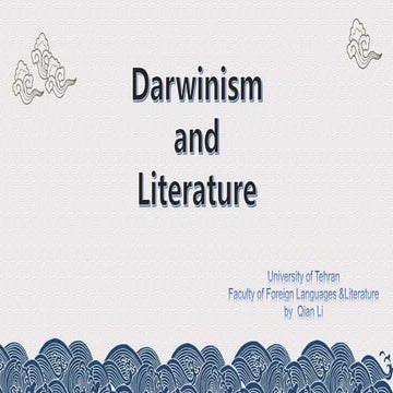 Darwinism And Literature Ppt