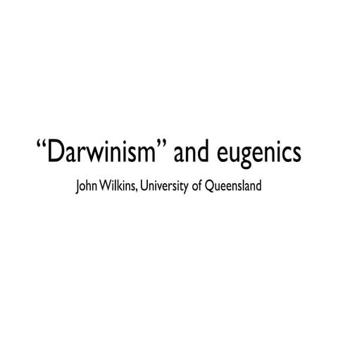 Darwinism and eugenics | PDF