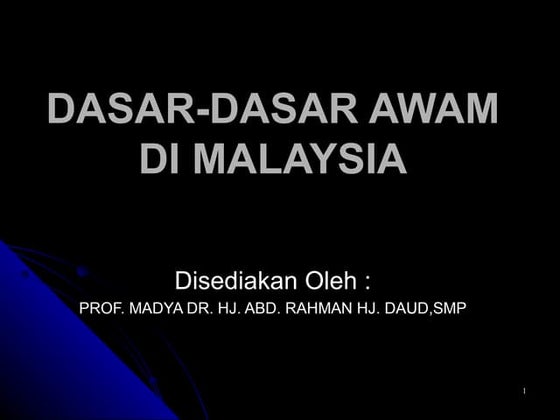 Pengajian Am-Dasar-dasar pembangunan negara penggal 2 stpm | PPTX