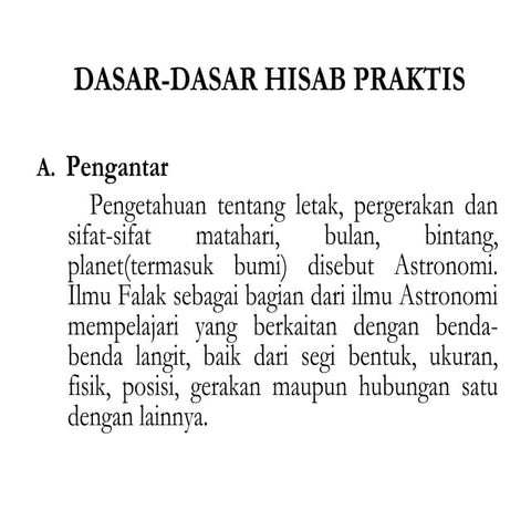 Dasar dasar hisab praktis | PPT