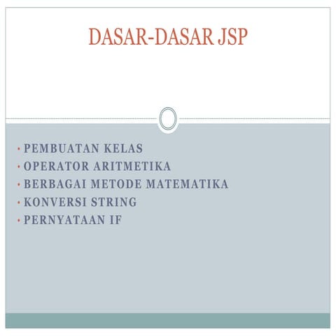 Dasar dasar JSP | PPTX