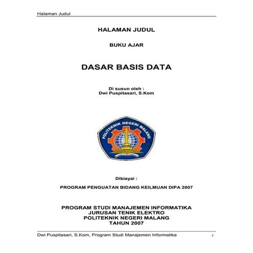 Dasar basis data | PDF